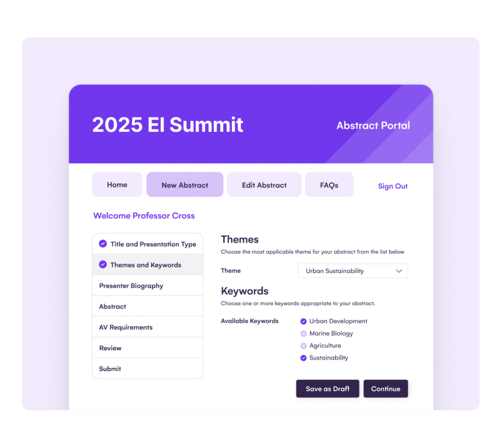 Abstract Management Software | Call for Speakers | EventsAir